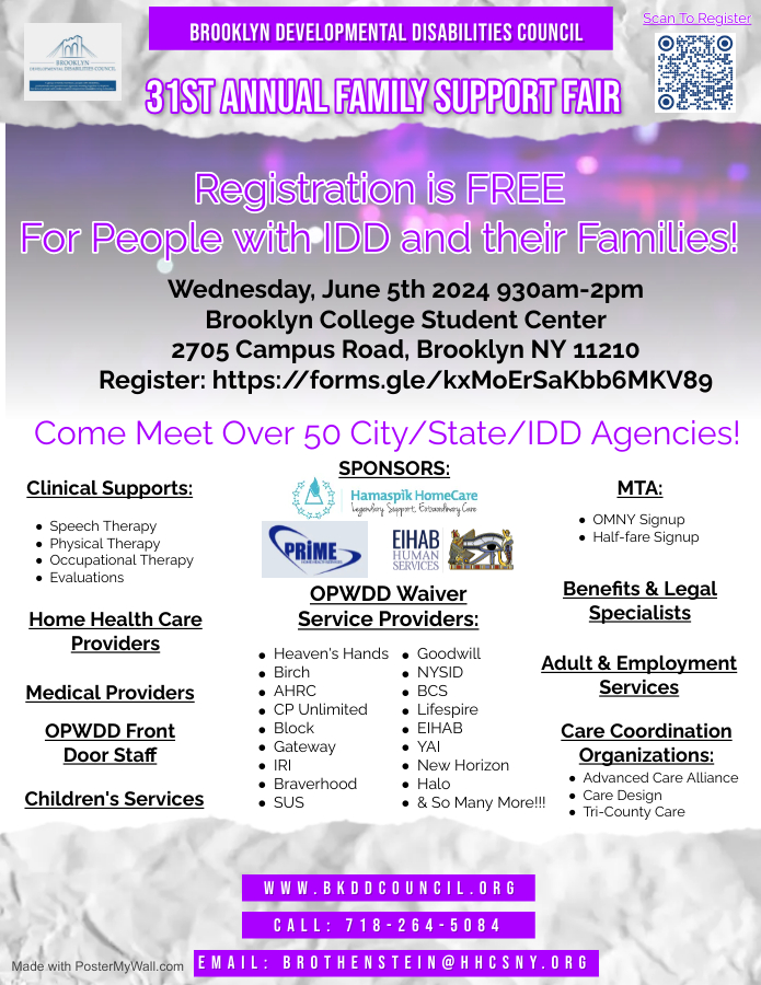 2024 Brooklyn Family Support Fair June 5th, 2024 – Brooklyn Developmental Disabilities Council