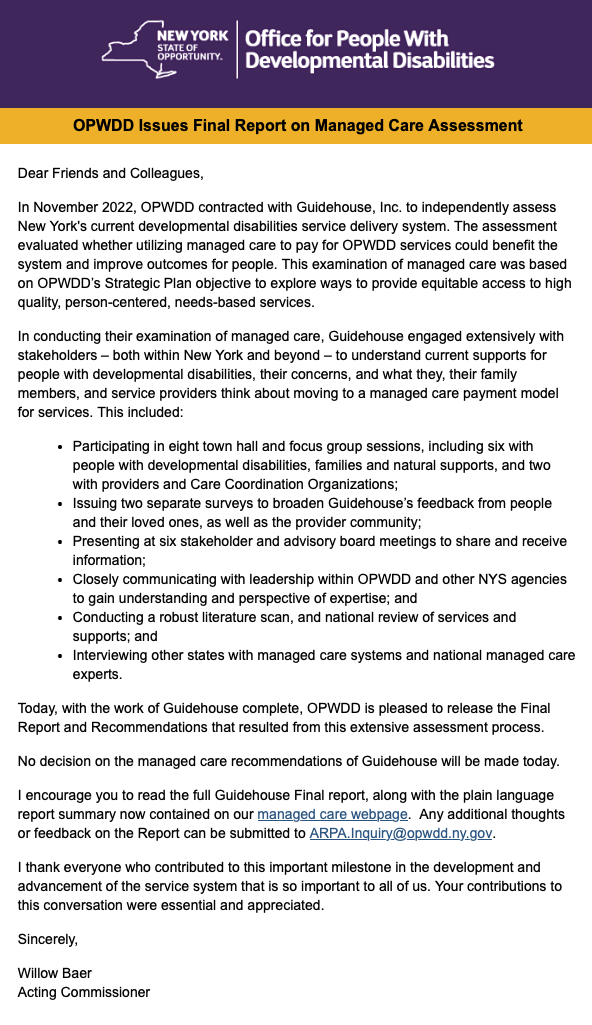 Guidehouse Managed Care Final Report – Brooklyn Developmental ...