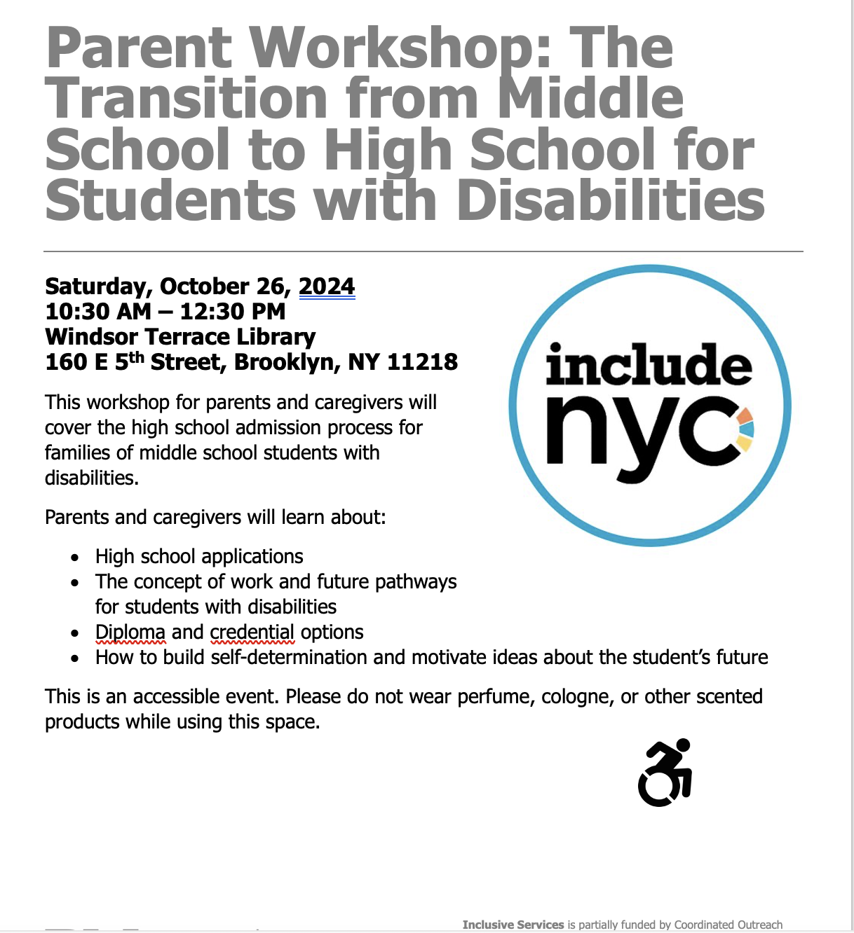 Parent Workshop: The Transition from Middle School to High School for ...