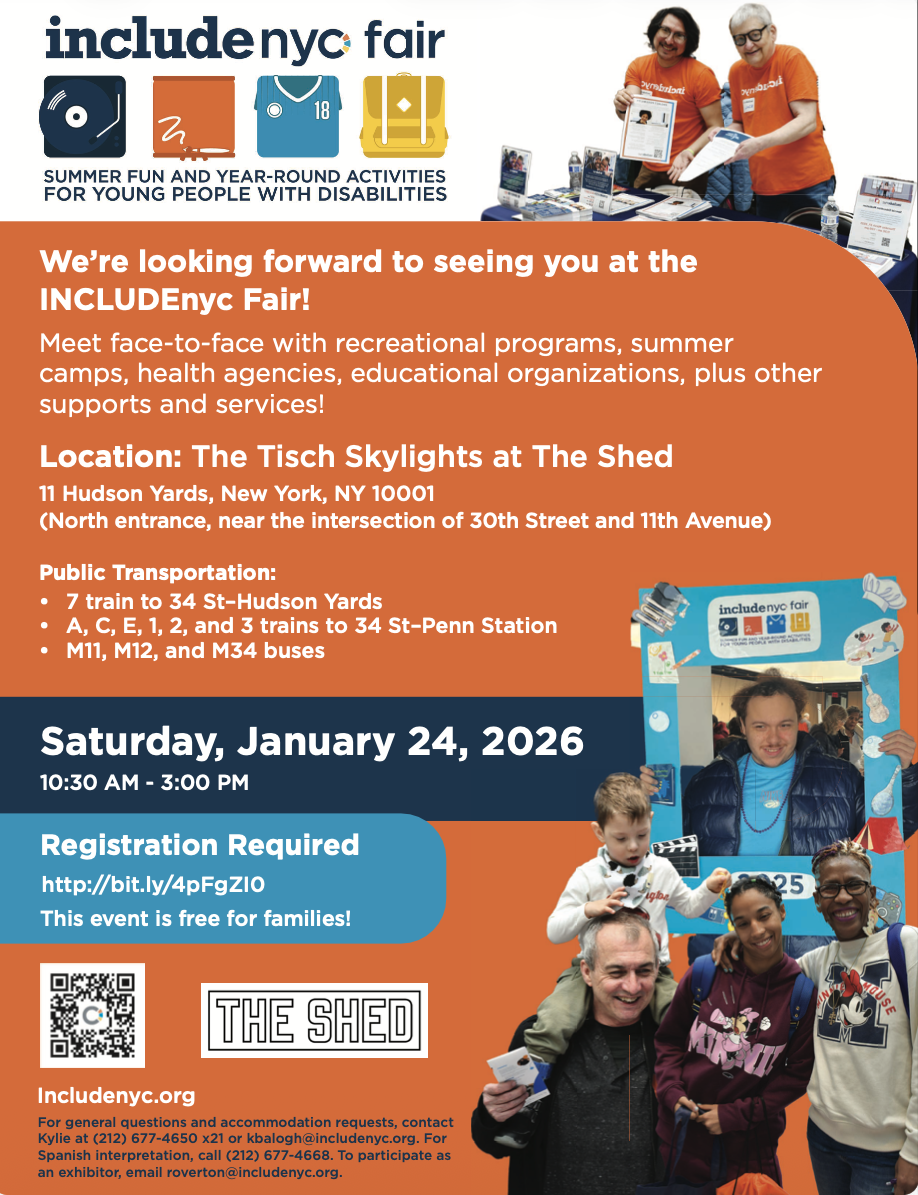 INCLUDEnyc Fair: Saturday, January 24th, 2026 – Brooklyn Developmental ...